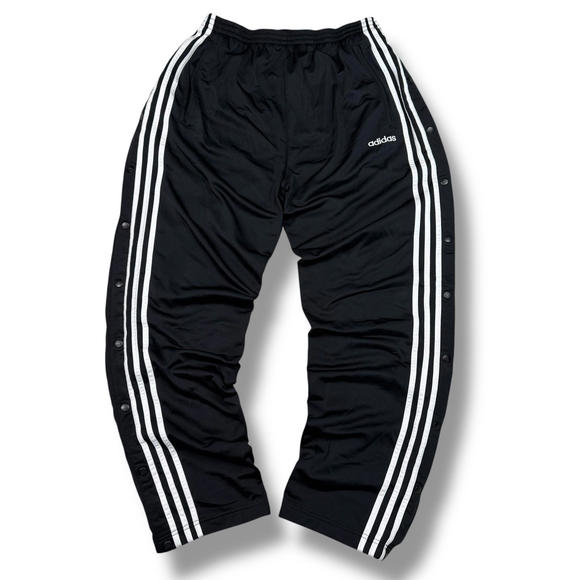 adidas | Pants | Vtg Adidas Snap Button Track Pants Y2k Black White ...
